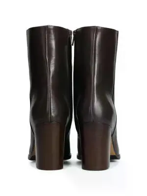 MARA BINI Round-toe Block-heel Ankle Boots - Brown