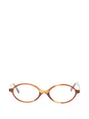 Miu Miu Oval-frame Glasses - Brown
