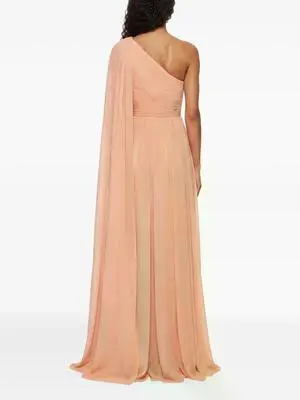 Elie Saab One-shoulder Cape-detail Gown