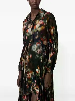 ALLSAINTS Floral-print Ruffled Dress - Black
