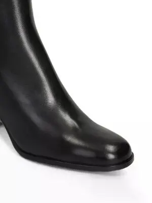 MARA BINI Block-heel Leather Ankle Boots - Black
