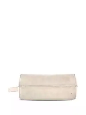 Fendi Logo The Way Satchel Embossed Leather Medium Shoulder Bag - Neutrals