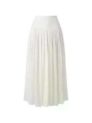 NICHOLAS Pleated Maxi Skirt - White