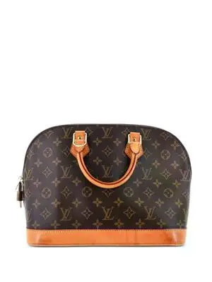 LOUIS VUITTON Vintage Alma Handbag Monogram Canvas Pm Satchel - Brown