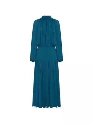 NICHOLAS Gathered-detail Tie-back Midi Dress