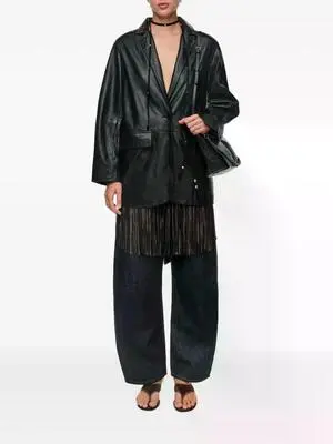 Bimba Y Lola Leather Tailored Jacket
