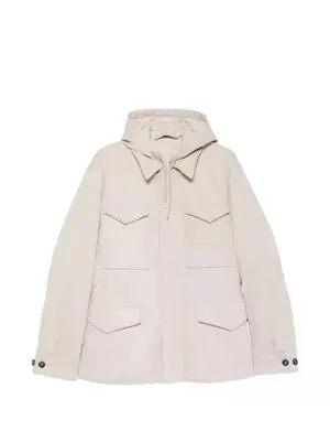 Eleventy Hooded Multi-pocket Jacket - Neutrals