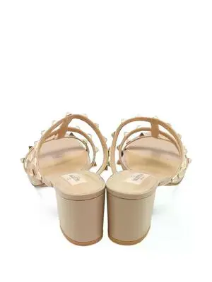 Valentino Garavani Rockstud Block Heel Leather Sandals - Pink