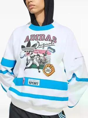 Adidas Archive Baseball Graphic-print Sweater - White