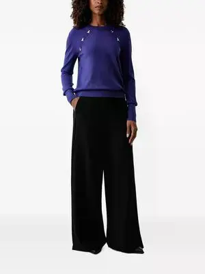 Patrizia Pepe Fly-embellished Ribbed-trim Sweater