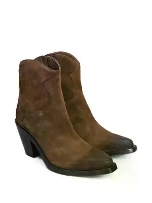 Ash Judy Suede Cowboy Boots - Brown