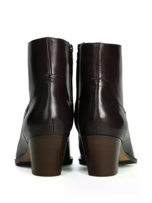 MARA BINI Pointed-toe Leather Ankle Boots - Brown