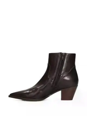 MARA BINI Pointed-toe Leather Ankle Boots - Brown