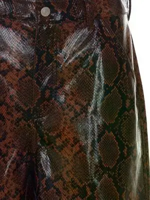 DES_PHEMMES Python-print Trousers - Brown