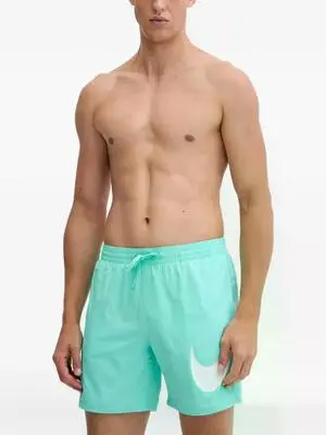Nike Swoosh-print Swim Shorts - Green