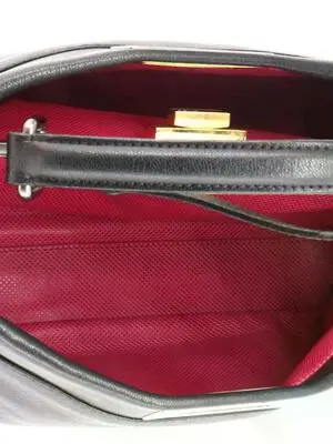 Fendi Peekaboo Bag Soft Leather Regular Shoulder Bag - Black