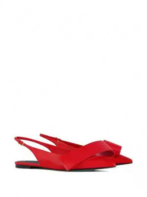 Givenchy Twisted Ribbon Flat Slingbacks In Leather - Red