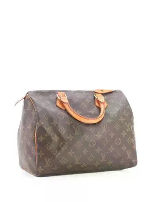 LOUIS VUITTON Speedy Handbag Monogram Canvas 30 Satchel - Brown