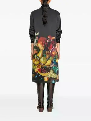 Dries Van Noten Printed Silk Dress - Black