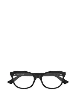 Alexander McQueen Oval-frame Glasses - Black