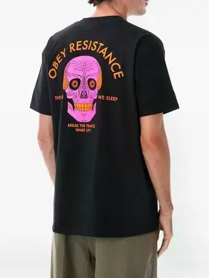 Obey Resistance Skull Logo-print T-shirt - Black