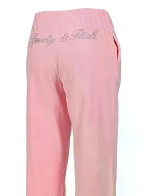 Sporty & Rich Velour Crystal Track Pants