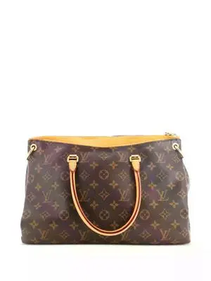 LOUIS VUITTON Pallas Tote Monogram Canvas With Leather Shoulder Bag - Brown