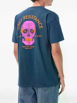 Obey Resistance Skull Logo-print T-shirt - Blue