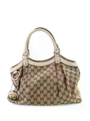 Gucci Sukey Gg Canvas With Leather Medium Tote Bag - Neutrals