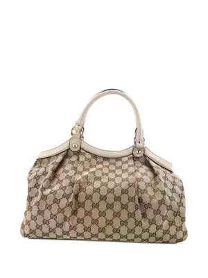Gucci Sukey Gg Canvas With Leather Medium Tote Bag - Neutrals