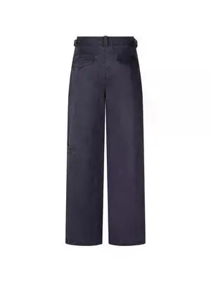 STUDIO TOMBOY Washed Pleated Straight-leg Trousers - Blue