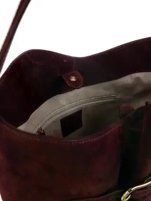 LIFFNER Large Buckle-detail Suede Tote Bag - Red