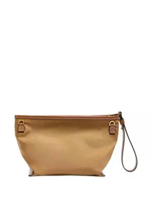 LANCEL Mistral Leather-trim Clutch Bag - Neutrals