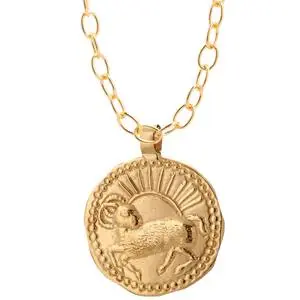 GODDESS CHARMS Aries Zodiac Charm Necklace Set Vermeil - Gold