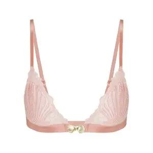EMPRESS MIMI Venus Lace Bralette With Shell Detail And Front Clasp - Pink