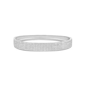 SHYMI Wide Pave Bangle - Silver Silver