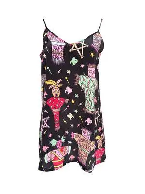 ANY OLD IRON Black / Pink Multicolor Voodoo Short Dress - Black/pink