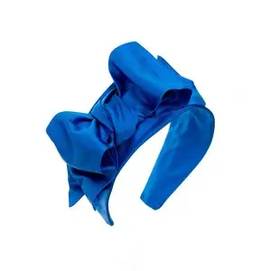SIBI HATS Catch Me Silk Bow Headband - Blue