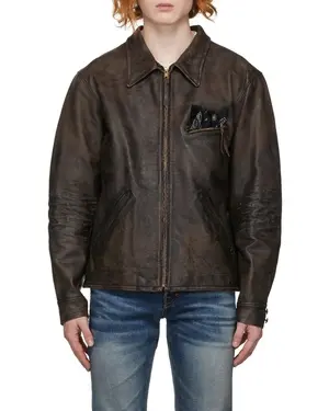 Ralph Lauren Zipped Leather Jacket - Black