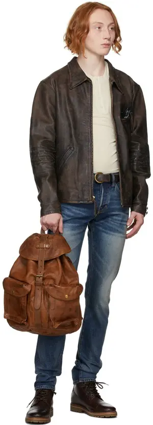 Ralph Lauren Zipped Leather Jacket