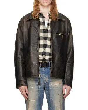 Ralph Lauren Zipped Leather Jacket