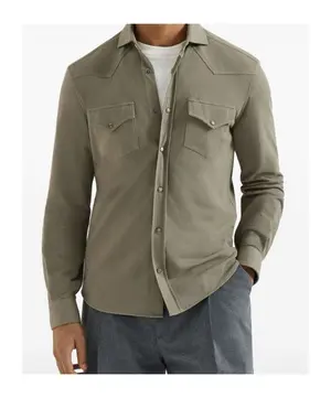 Brunello Cucinelli Cotton Piqué Western Shirt