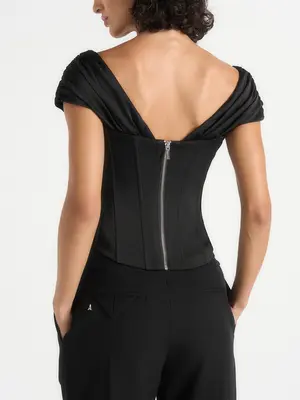 Manière De Voir Ursula Ruched Off-shoulder Corset Top