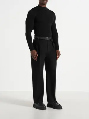 Manière De Voir Kw003 Fitted High Neck Wool Jumper - Black