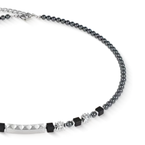 COEUR DE LION Beads & Pearls Spike Necklace - Anthracite