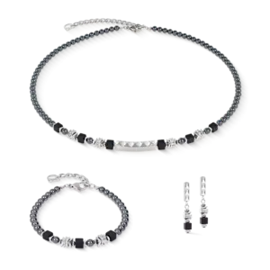 COEUR DE LION Beads & Pearls Spike Necklace - Anthracite