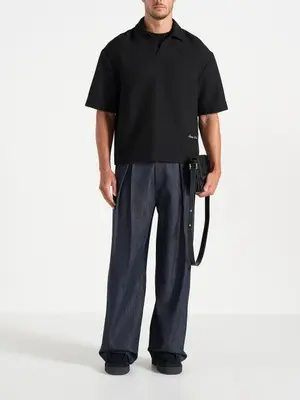 Manière De Voir Lior Box Pleat Wide Leg Denim Jeans