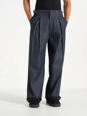 Manière De Voir Lior Box Pleat Wide Leg Denim Jeans