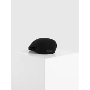 Manière De Voir Amos Wool Flat Cap - Black