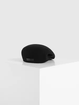 Manière De Voir Amos Wool Flat Cap - Black